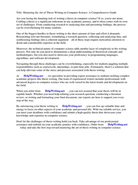 thesis in computer science sample pdf