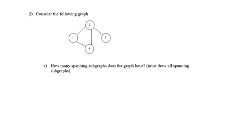 Solved 2 Consider The Following Graph A How Many Spanning