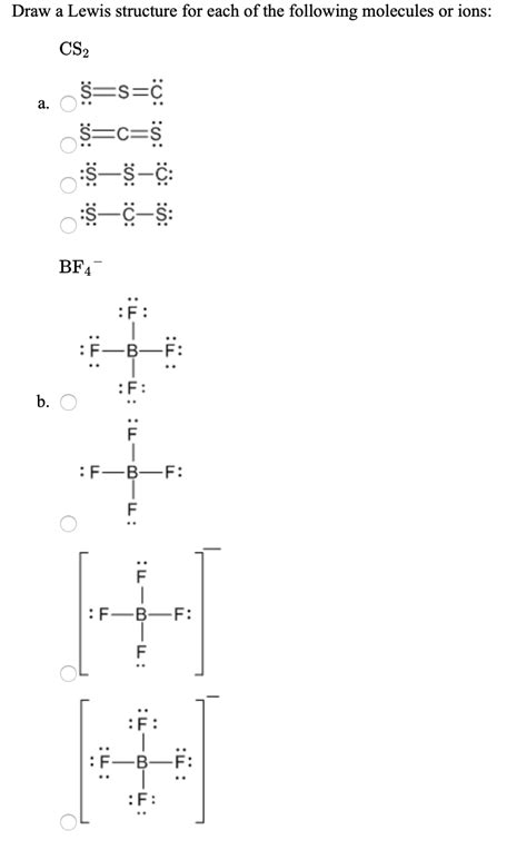 Draw Lewis Structures For Each Of The Following Speci