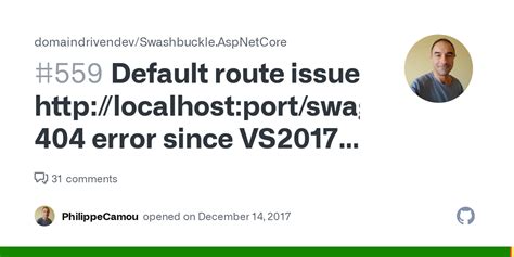Default Route Issue Localhostportswagger 404 Error Since