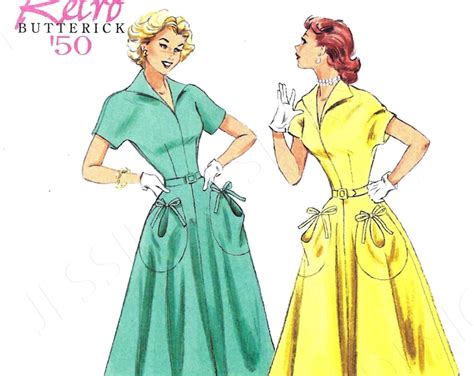 Uncut Butterick Sewing Pattern S Vintage Retro Dress Fit And Flare Collar Small