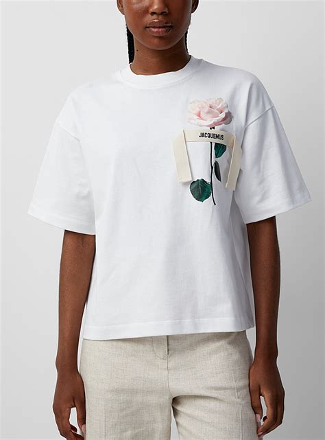 Rose Signature Ribbon T Shirt Jacquemus Shop Womens Designer