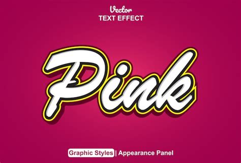 Premium Vector Pink Text Effect With Graphic Style And Editable