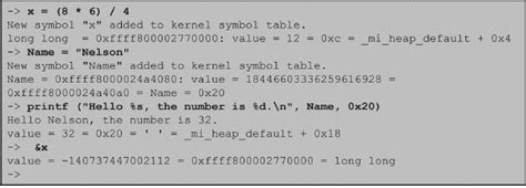 Kernel Shell Usage VxWorks