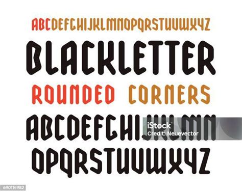 Font Sanserif Sempit Dalam Gaya Huruf Hitam Dengan Sudut Bulat