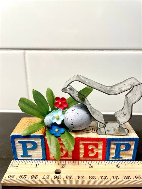 Spring Block Assemblage Decor Wood Block Decor Easter Decor Spring