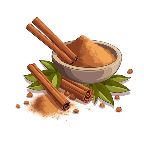 Premium Vector Cinnamon Spice Vector Clipart White Background