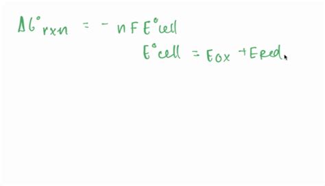 SOLVED Use tabulated electrode potentials to calculate ΔGrxn for each