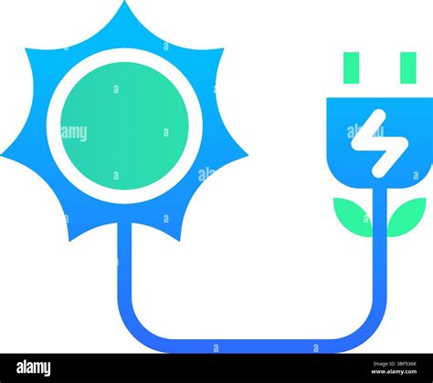 Icon Flat Gradient Plug In Charge Energy Powered By Sun Energy Free