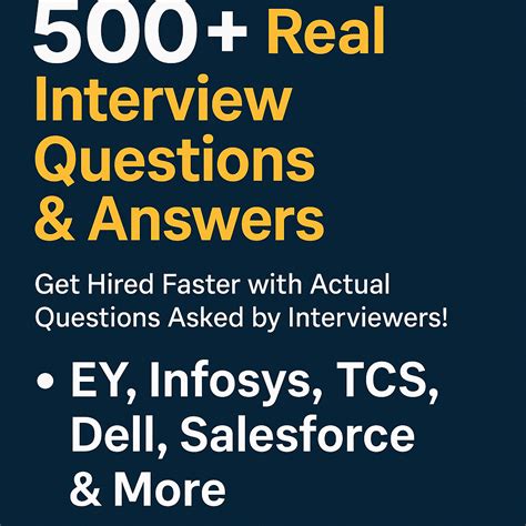 500 Real Interview Questions And Answers From Top Tech Companies Ey Infosys Tcs Dell