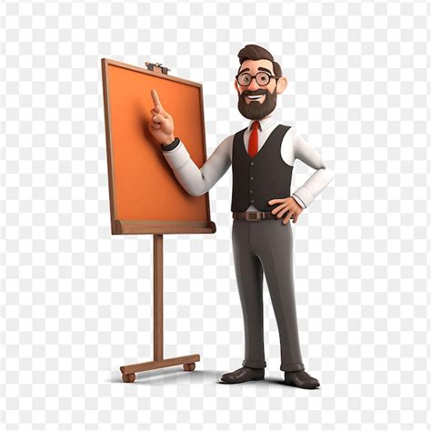 Premium PSD A Man Pointing At A Blank Board With A Man Pointing To It