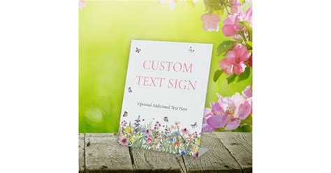 Modern Colorful Wildflowers Wedding Pedestal Sign Zazzle