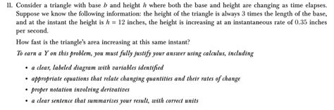 Solved Consider A Triangle With Base B And Height H Chegg