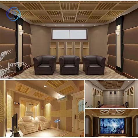 Gun Nail Installation Acoustic Diffuser Panel For Construction