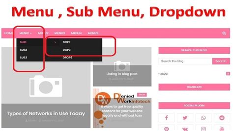 How To Make Menu In Blogger Create Menu Or Submenu Create Dropdown