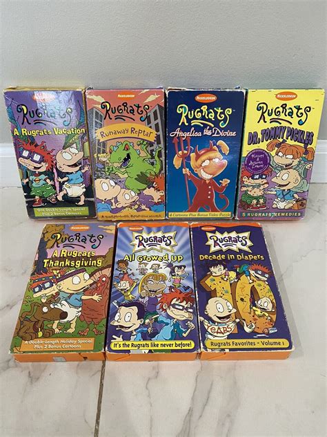 Rugrats VHS Lot Of 7 Tapes Nickelodeon Cartoons All Growed Up Reptar