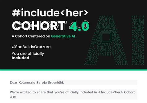 Saroja Sreenidhi On Linkedin Include Cohort4 Shebuildsonazure Microsoftazure