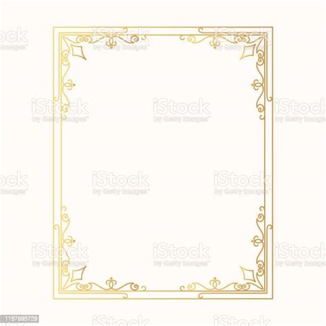 손으로 그린 황금 빈티지 웨딩 프레임입니다 벡터 절연 골드 디자인 로얄 빅토리아 국경 결혼식에 대한 스톡 벡터 아트 및 기타 이미지 결혼식 고풍스런 골동품 Istock