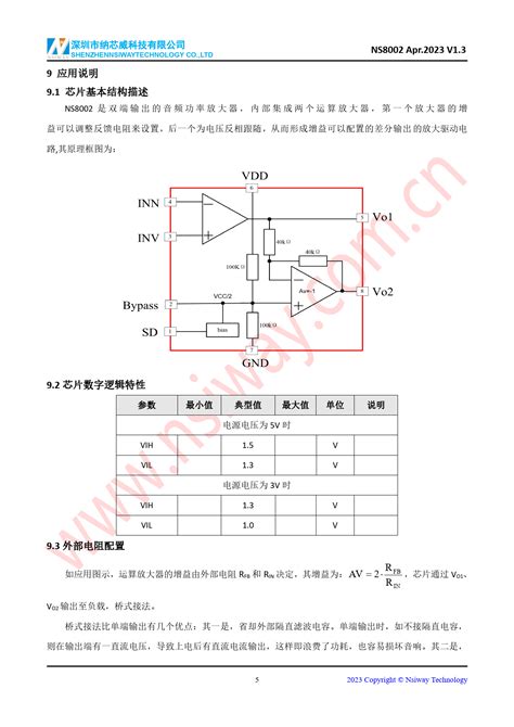 Ns8002 24w 单声道ab类音频功率放大器（sop 8）深圳市纳芯威科技有限公司