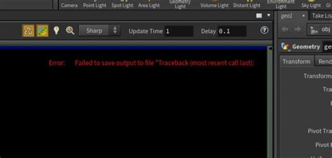 houdini failed to save output to file traceback forums sidefx