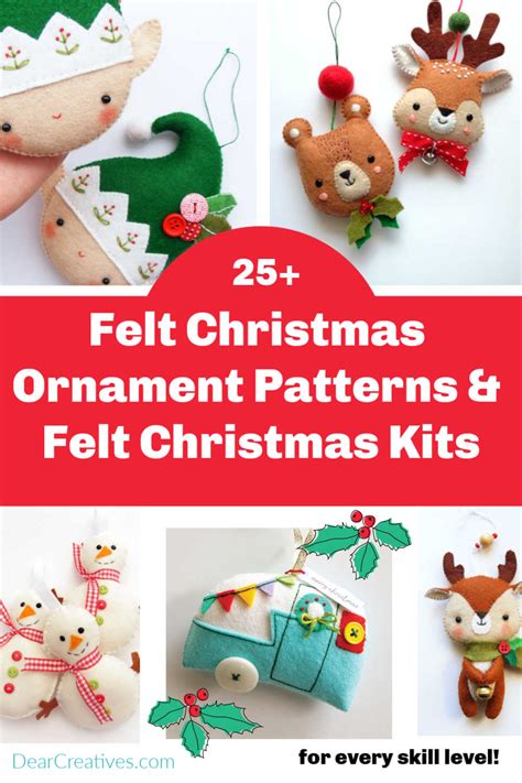 Felt Christmas Ornament Patterns And Kits For All Skill Levels Dear