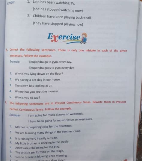 The Following Sentences Are In Present Continuous Tense Rewrite Them In