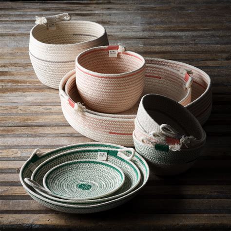 Newbreweryarts Ruby Cubes Handmade Rope Bowls