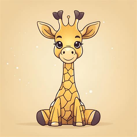 Premium Photo Small Cute Cartoon Smiling Giraffe