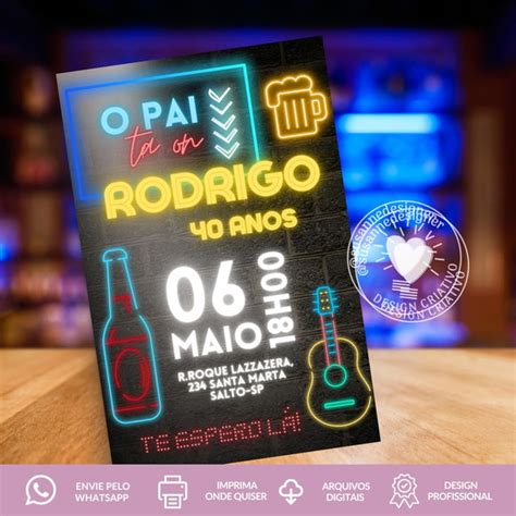 Convite Digital O Pai Tá On Elo7 Produtos Especiais