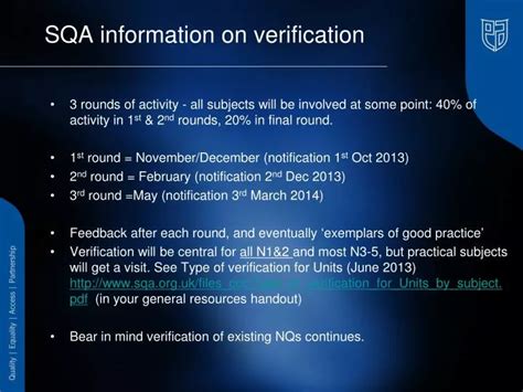 Ppt Sqa Information On Verification Powerpoint Presentation Free
