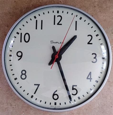 Vintage 1965 Simplex Usa School Wall Clock Rare Original Electric