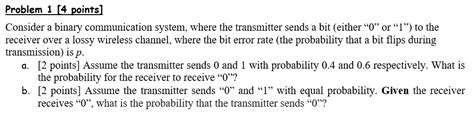 Solved Problem 4 Points Consider A Binary Communication System