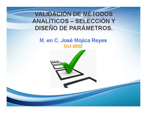 Validación De Métodos Analíticos ValidaciÓn De MÉtodos AnalÍticos