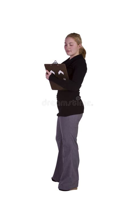 Beautiful Girl With A Clipboard Stock Image Image Of Cute Attractive