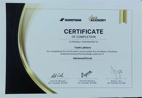 yashi lakhera on linkedin advancedexcel sunstone certification