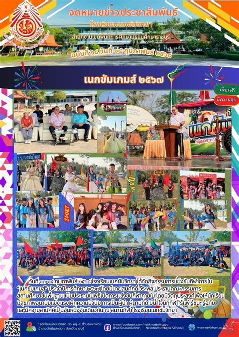 ฉบับที่ ๑๘ วันที่ ๑๔ กุมภาพันธ์ ๒๕๖๘ เนกขัมเกมส์ ๒๕๖๗ โรงเรียนเนกขัมวิทยา