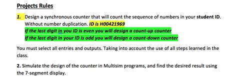 Solved Projects Rules 1 Design A Synchronous Counter That