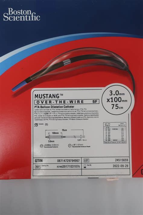 New Boston Scientific 3917103107 Mustang Otw Pta Balloon Dilatation