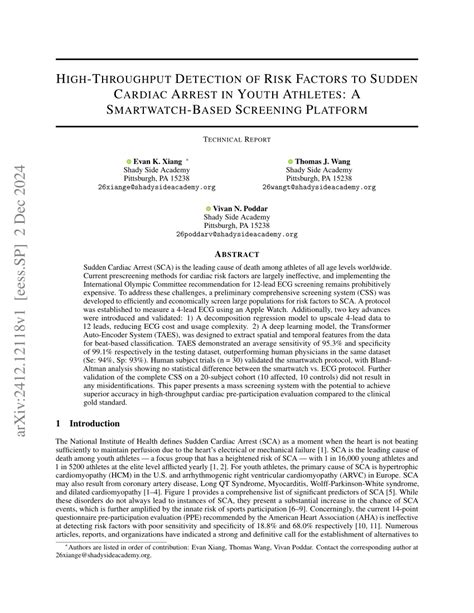 pdf high throughput detection of risk factors to sudden cardiac