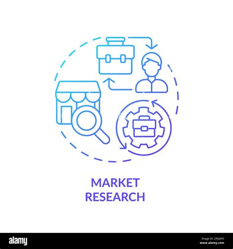 2d Gradient Thin Linear Icon Market Research Concept Stock Vector Image