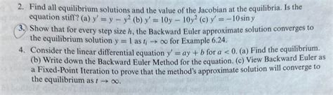Solved 2. Find all equilibrium solutions and the value of | Chegg.com