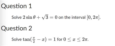Solved Solve Tan π2 X 1 ﻿for 0≤x≤2π
