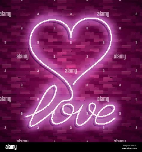Happy Valentines Day Neon Vector Stock Images Stock Vector Image