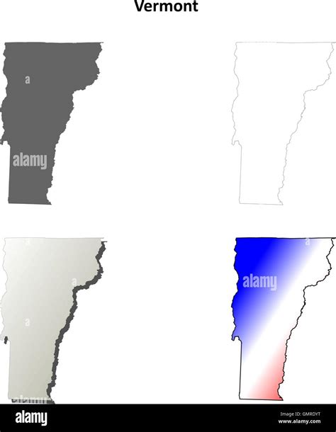 Vermont Outline Map Set Stock Vector Image Art Alamy