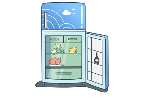 Blue Multi Door Refrigerator Appliance Clip Art Fridge An Electric