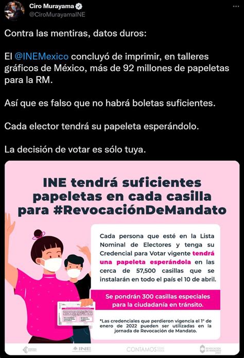 Revocación De Mandato Ine Ya Imprimió Más De 92 Millones De Boletas