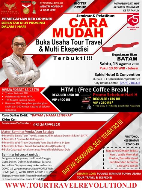 Seminar Tour Travel Revolution Batam Tour Travel Revolution™