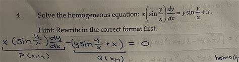 Solved Solve The Homogeneous Equation Formula P X Y