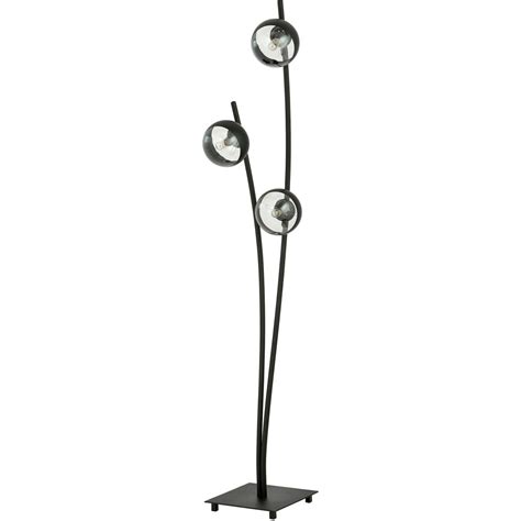 Lampa podłogowa szklane kule Hunter III czarna przeźroczysta Emibig