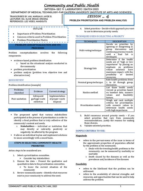 Lesson 4 Problem Prioritization And Problem Analysis Pdf